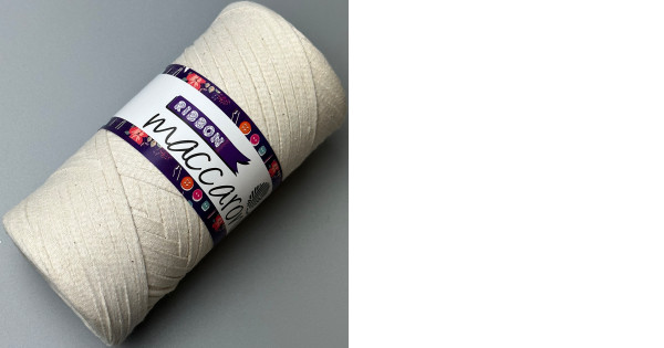 Natural ribbon cotton cord, 140 m | Raffia Kyiv
