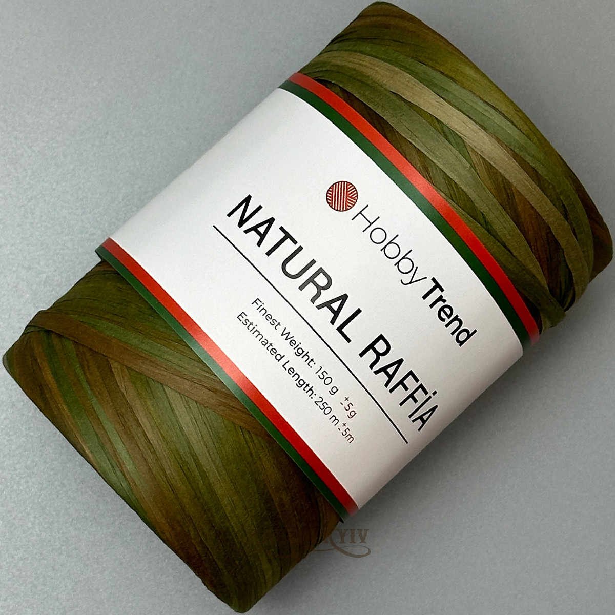 Green meadow paper ribbon melange raffia, 250 m buy in Kyiv | Raffia Kyiv