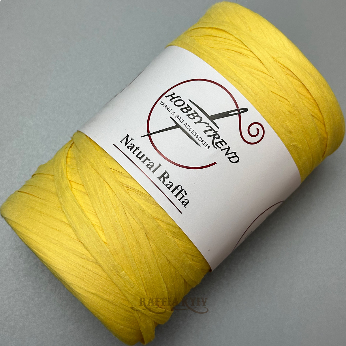 Yellow paper ribbon raffia, 250 m | Raffia Kyiv